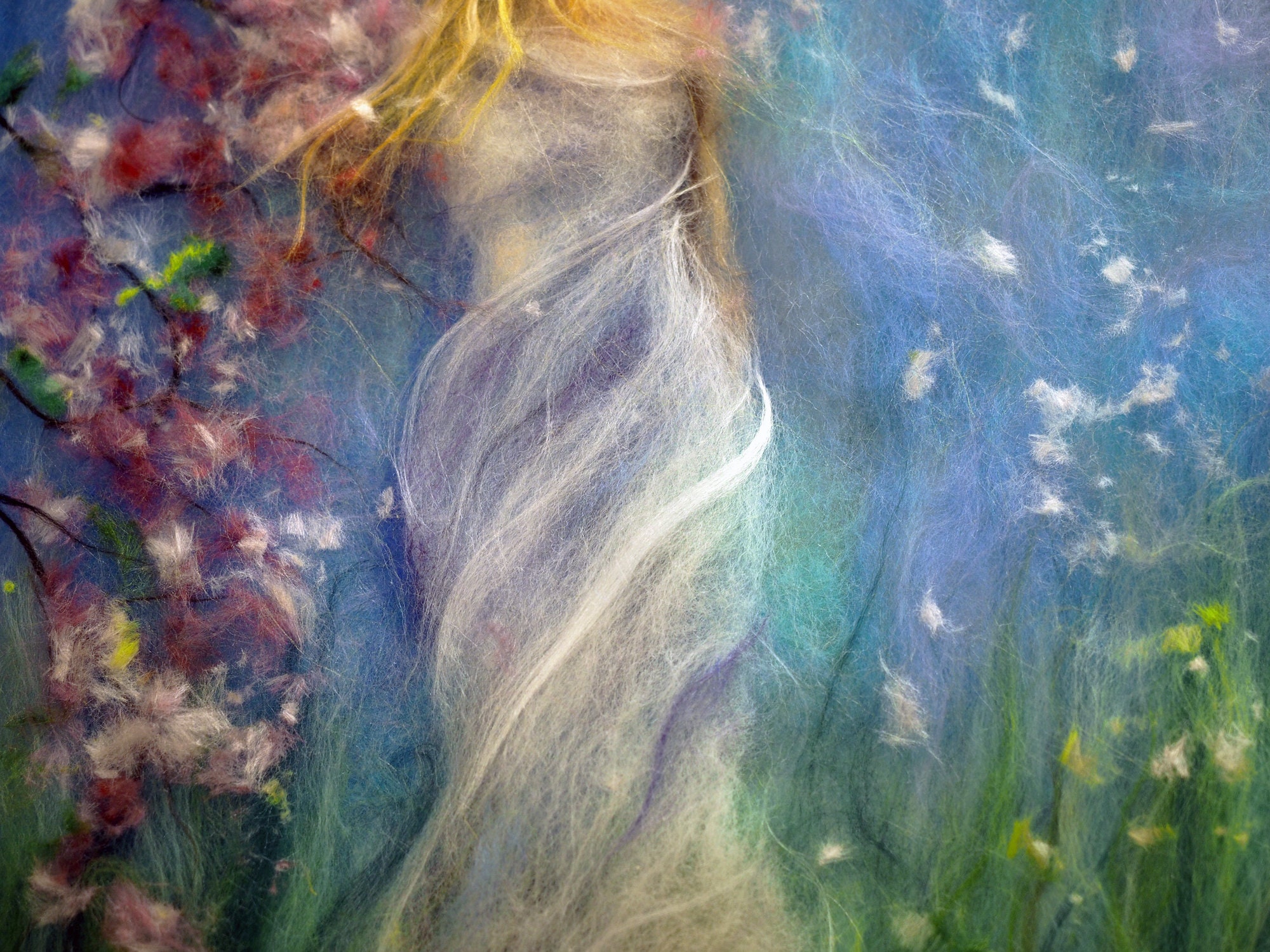 Moderne Wolle Malerei Filzbild, Handgemachte Wolle Kunst, Originales ...