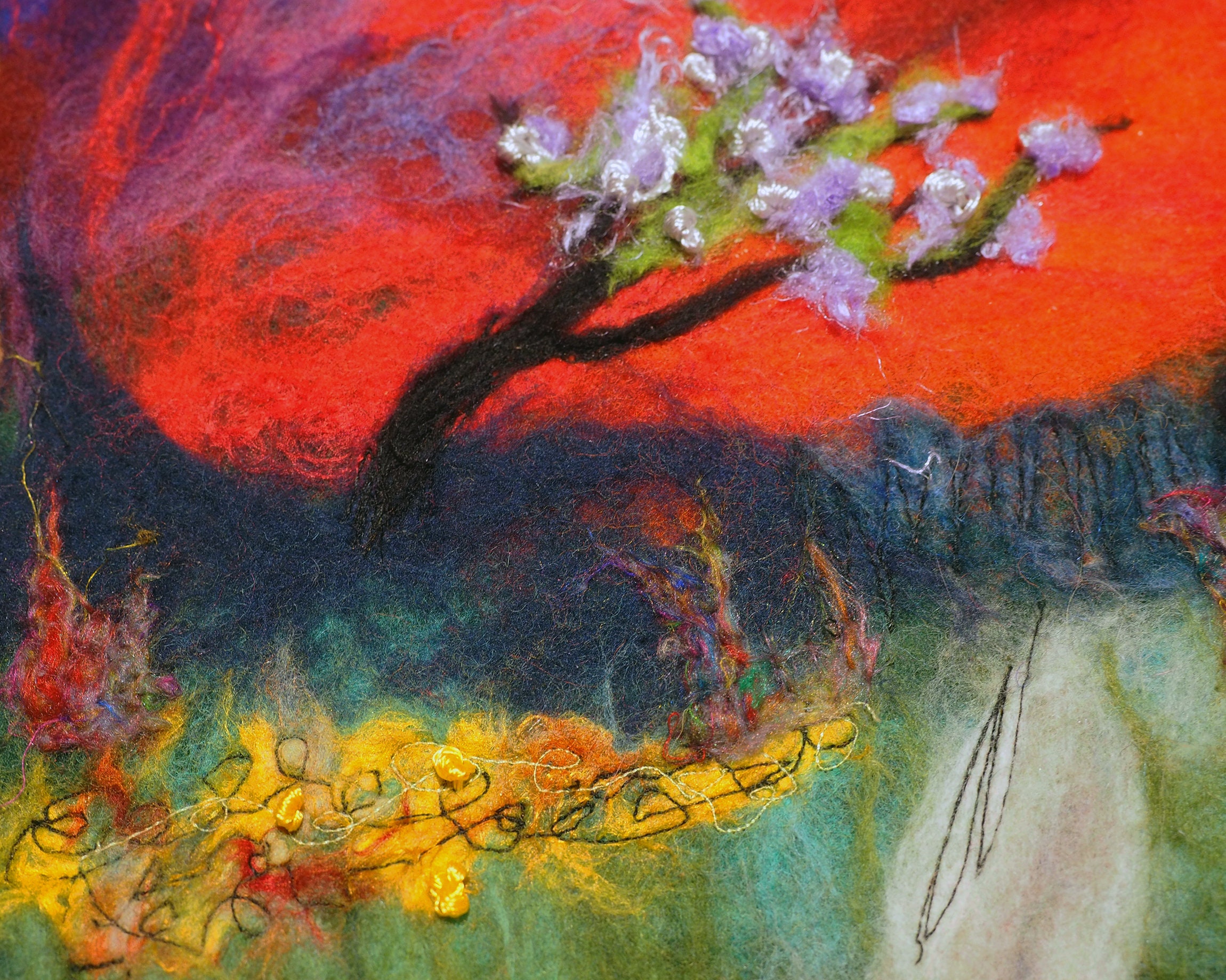 Felt Tapestry, Sunset, Felt Painting, Felted Picture, Wool Painting 3d ...