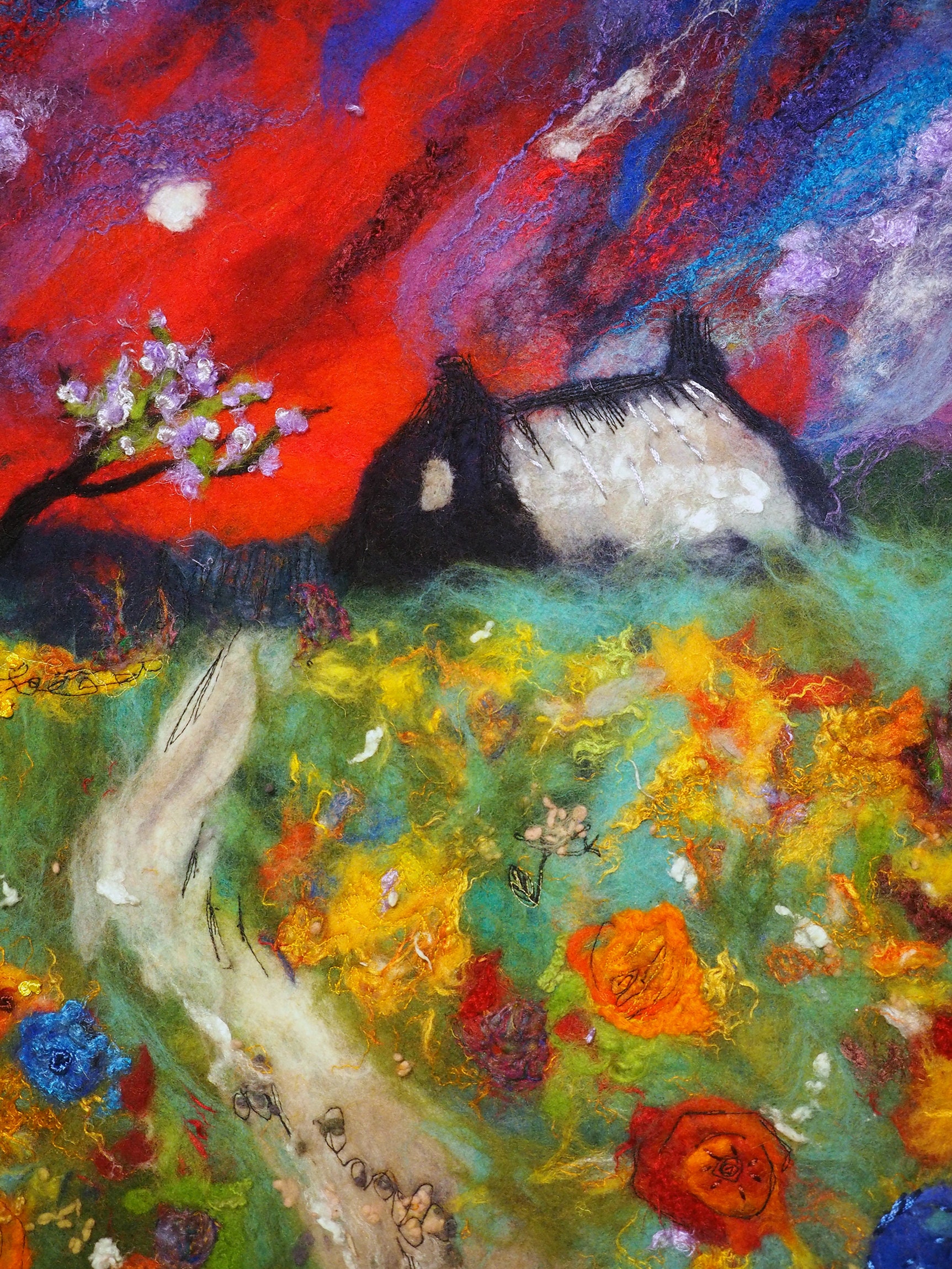 Felt Tapestry, Sunset, Felt Painting, Felted Picture, Wool Painting 3d ...