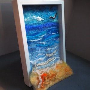 Beach Painting,seaside Picture, Needle Felting,felted Landscape, Wet ...