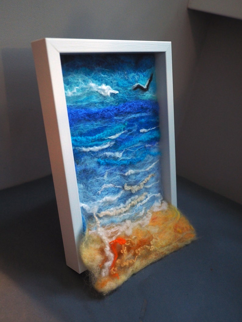 Beach Painting,seaside Picture, Needle Felting,felted Landscape, Wet ...