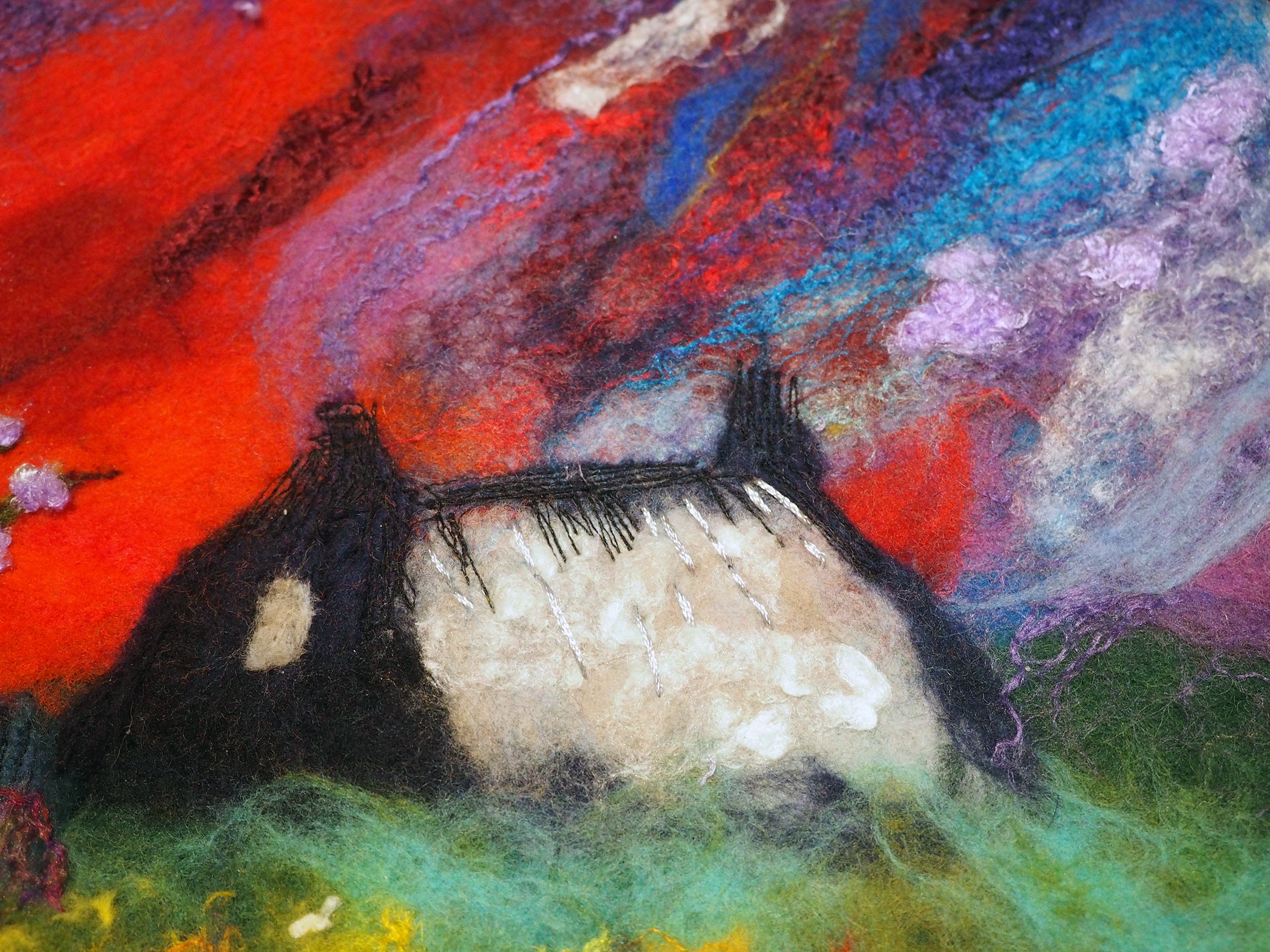 Felt Tapestry, Sunset, Felt Painting, Felted Picture, Wool Painting 3d ...
