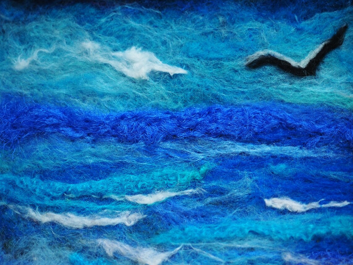 Beach Painting,seaside Picture, Needle Felting,felted Landscape, Wet ...