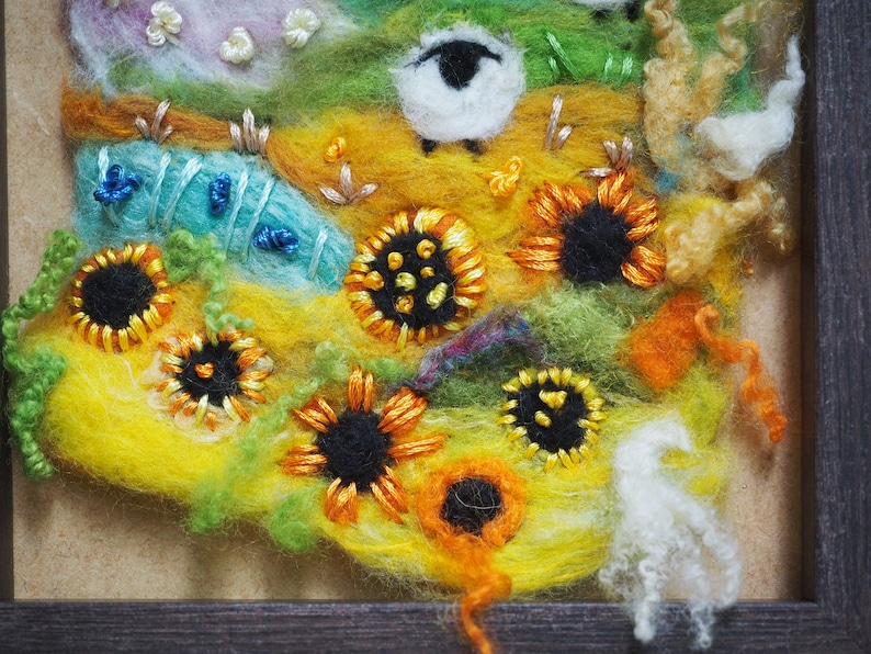 Organic Wool Felted Art Felt Painting Wool Painting Needle Felting ...