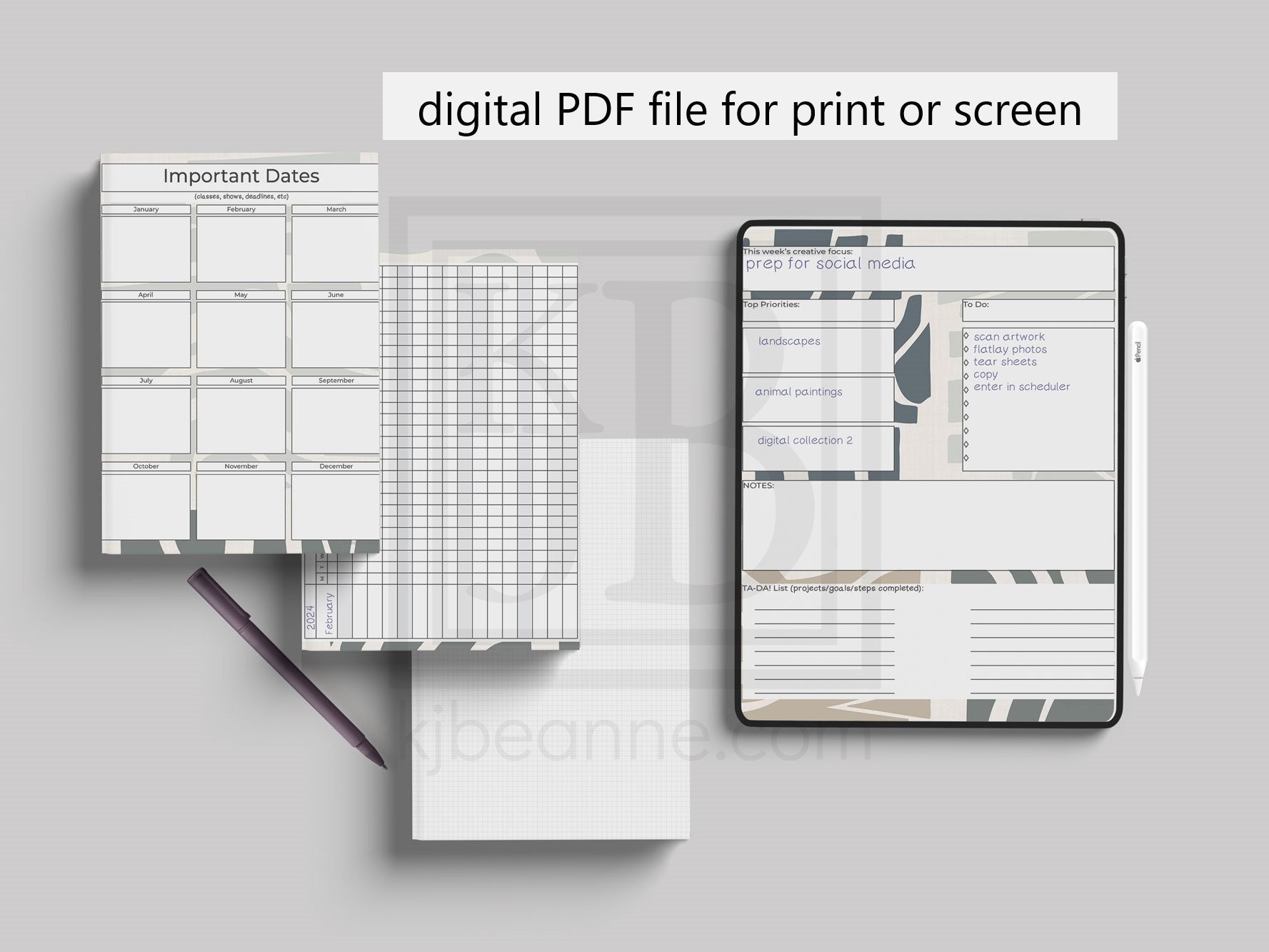 Creative Projects Planner - Digital File to Print or Use With an App ...