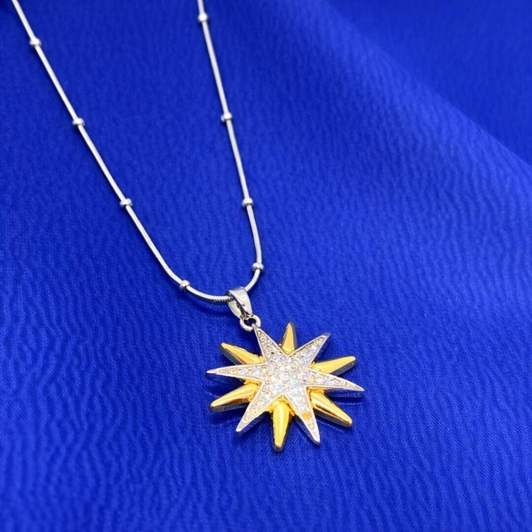 Two Tone Star Pendant Necklace – Gold & Silver Celestial Jewelry - Etsy