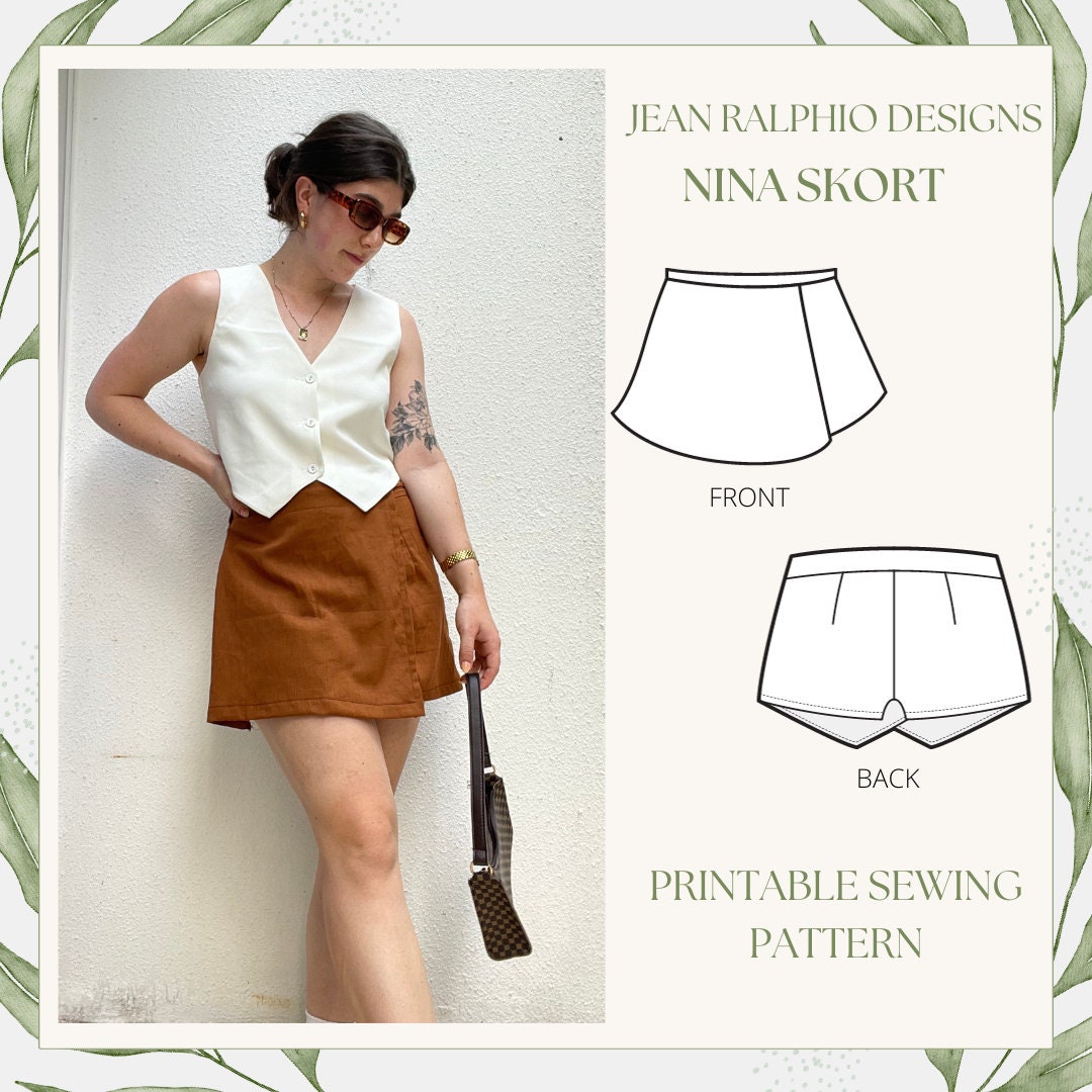 Nina Skort I Sewing Pattern I DIY I Pattern I Skort I Pattern ...
