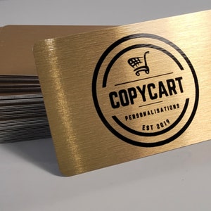 Gold Aluminium Metal Business Cards Personalised Custom Made - Etsy