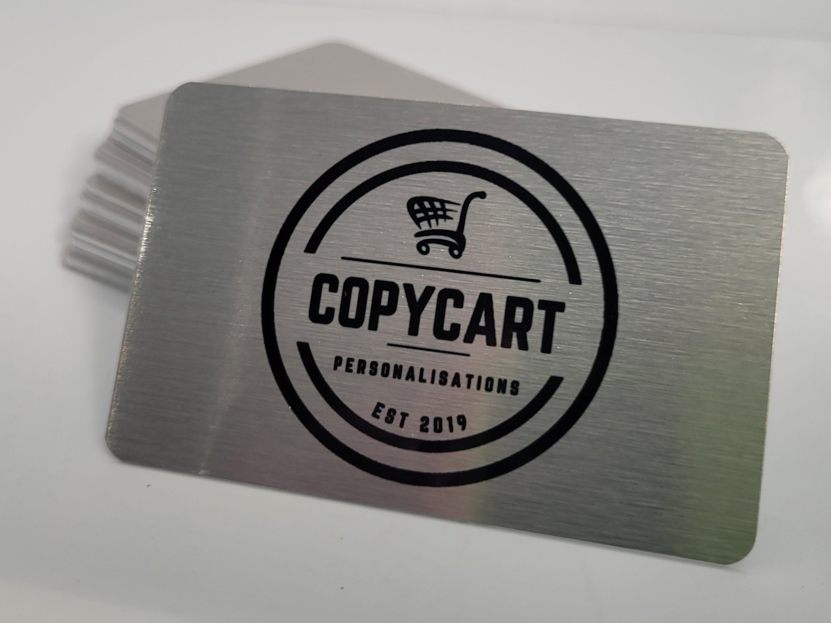 Silver Aluminium Metal Business Cards Personalised Custom - Etsy