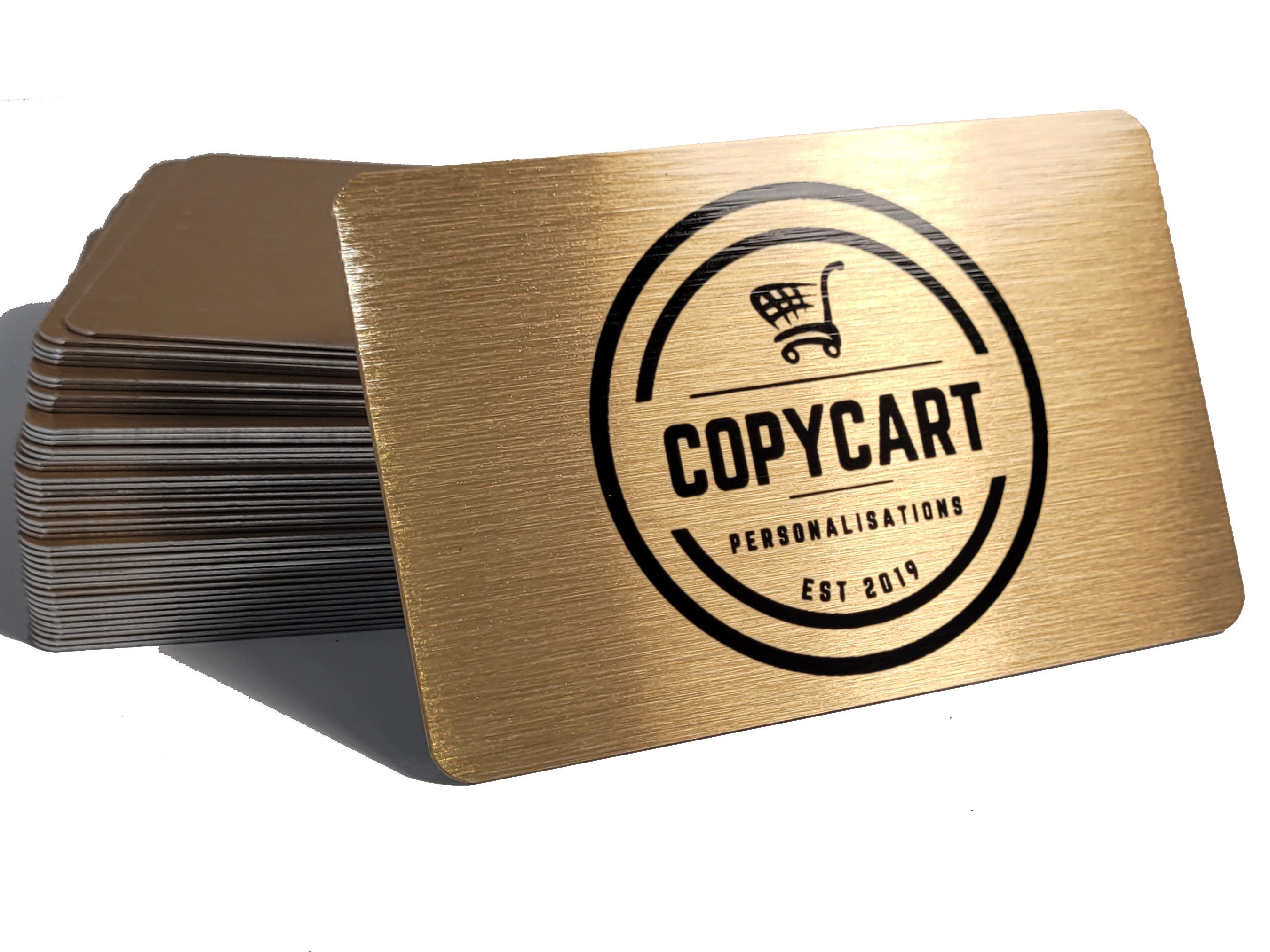 Black & Gold Metal Business Cards Personalised Logo and QR - Etsy