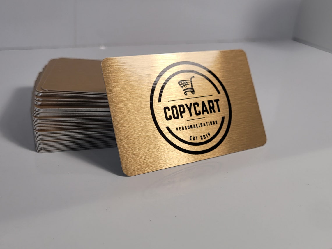 Gold Aluminium Metal Business Cards Personalised Custom Made - Etsy