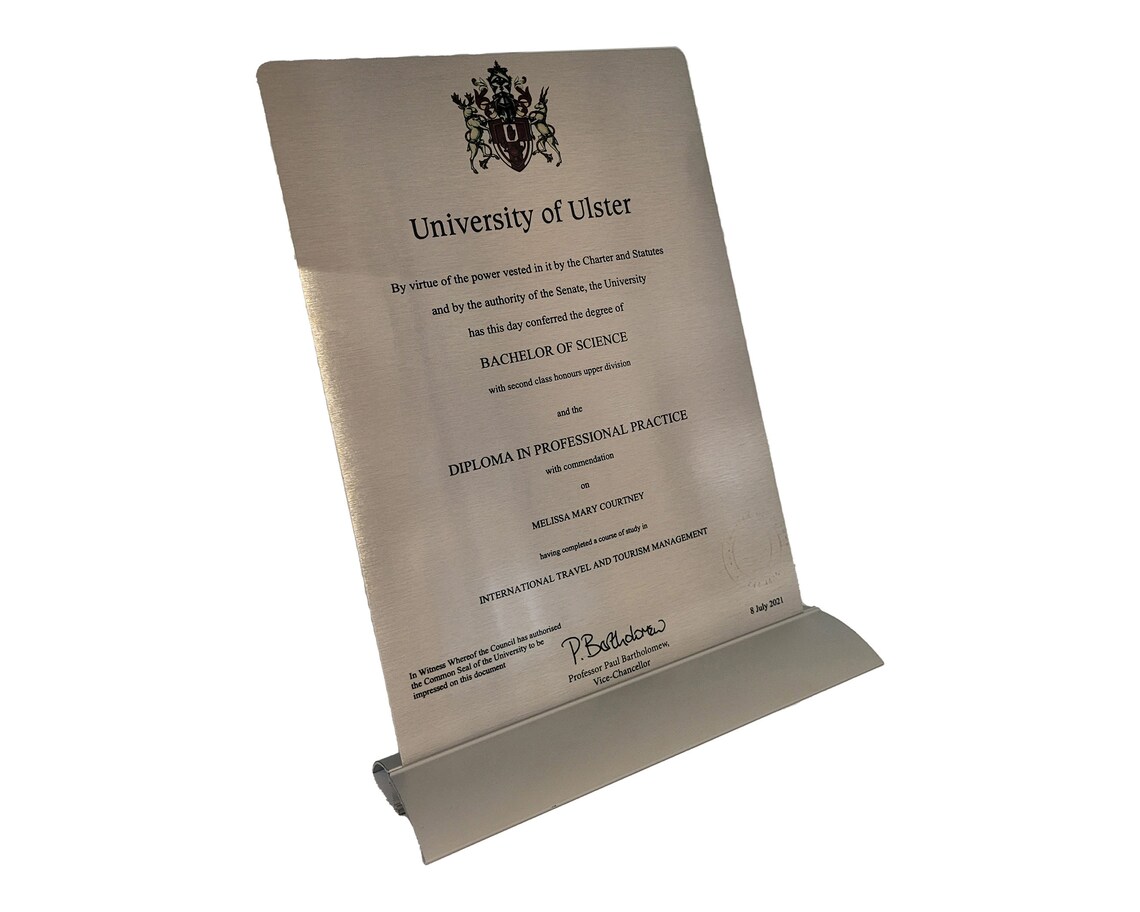 Graduation Diploma/certificate Custom Made Printed on Metal A4 - Etsy