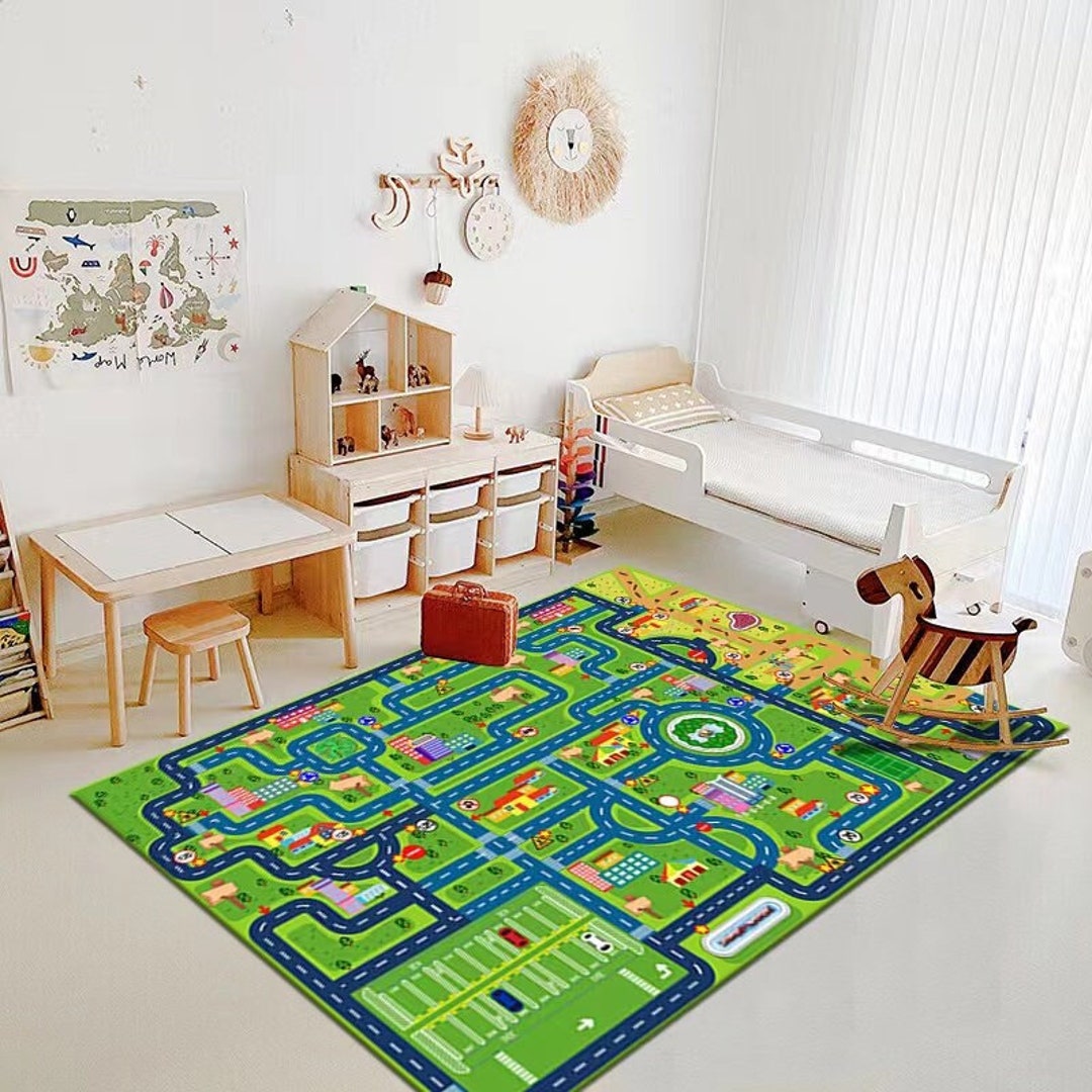 Giant Kids City Road Map Playmat Cars Road Carpet Rug Toy Play Mat ...