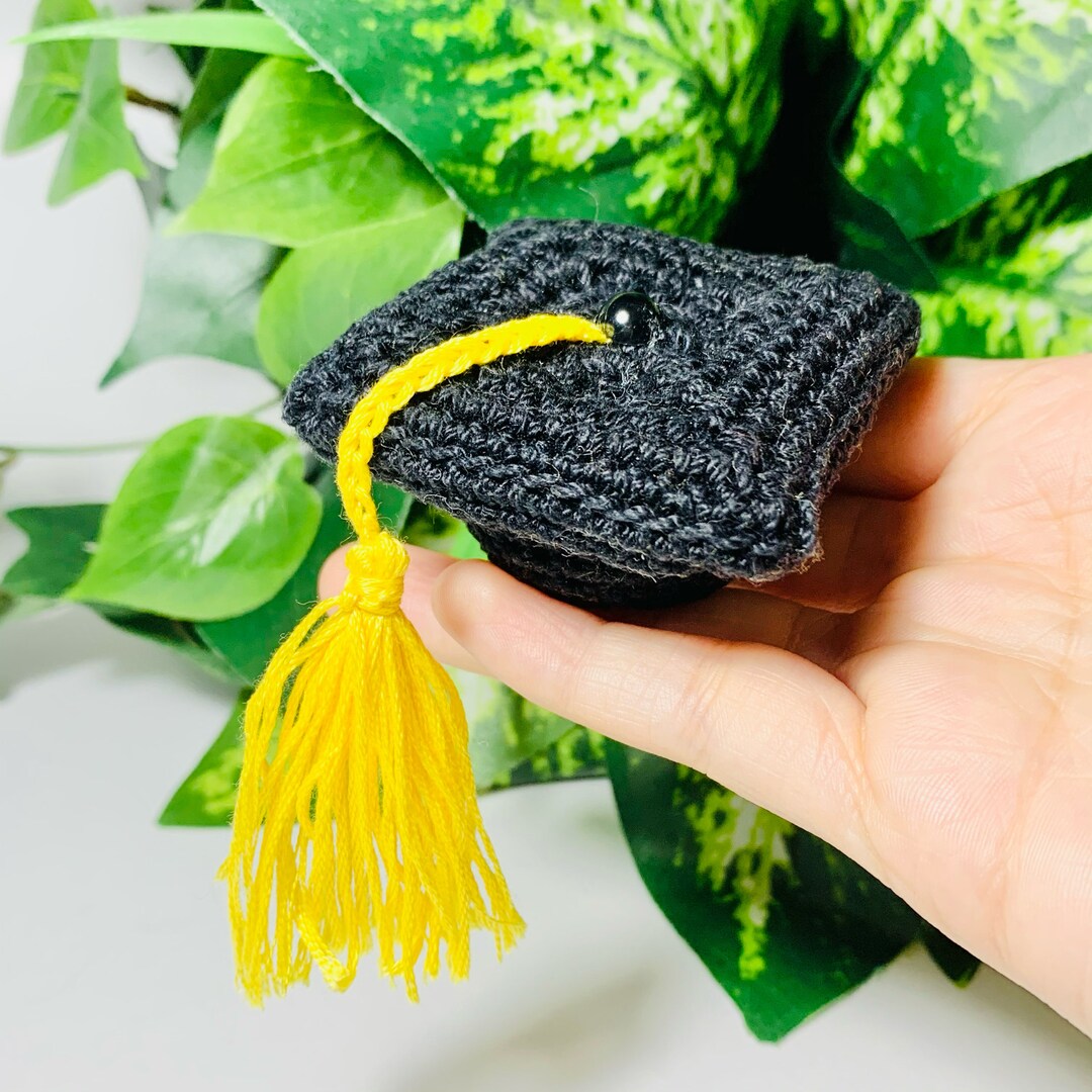 Crochet Graduation Cap Grad Gift Keychain Plushie 100% Cotton Blend ...