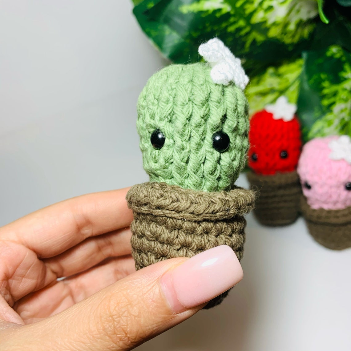 Crochet Plushie Plush Potted Cactus in Pot With Flower - Etsy UK