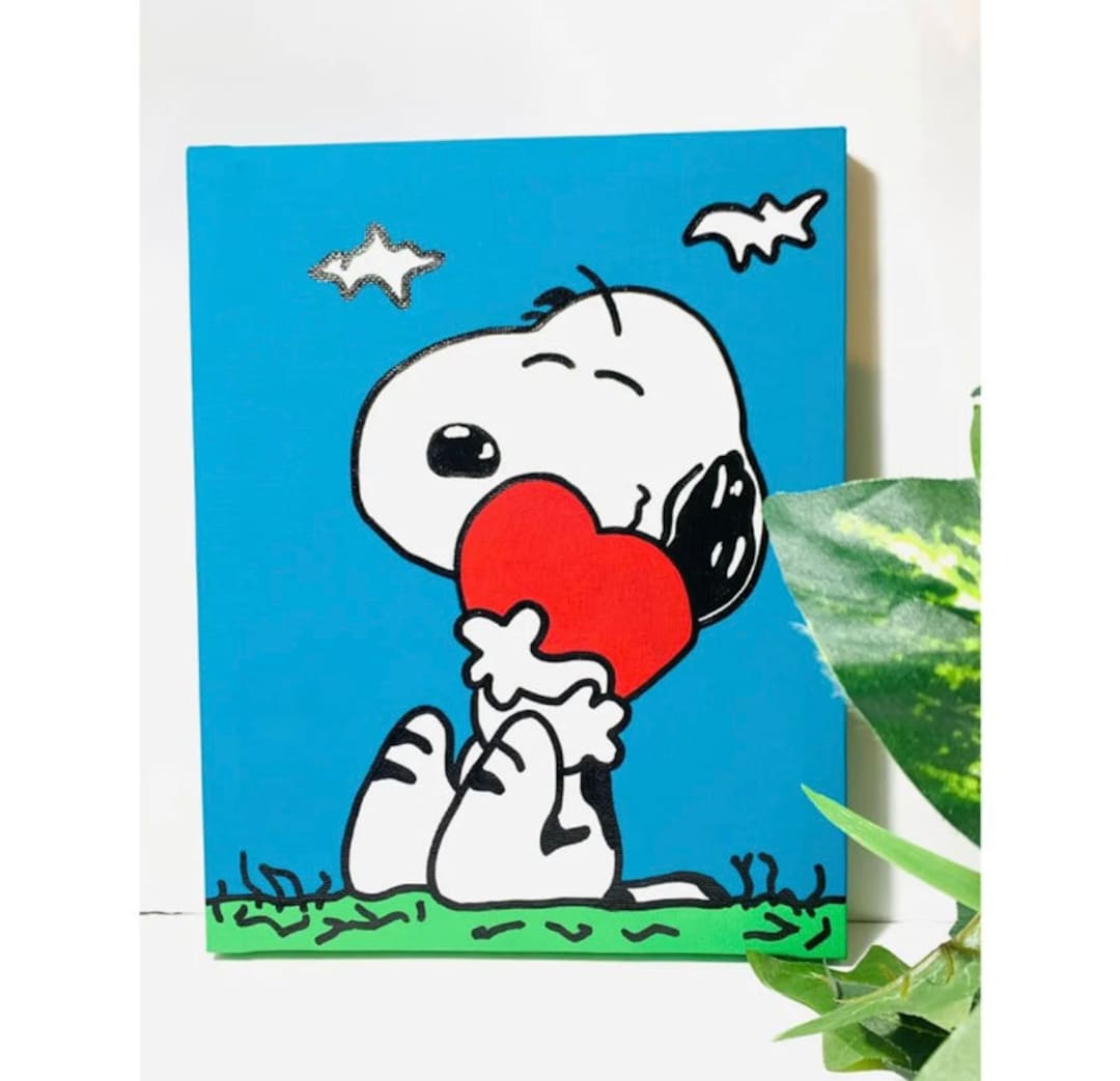 Snoopy abrazando un corazón - San Valentín - regalo para un ser querido ...