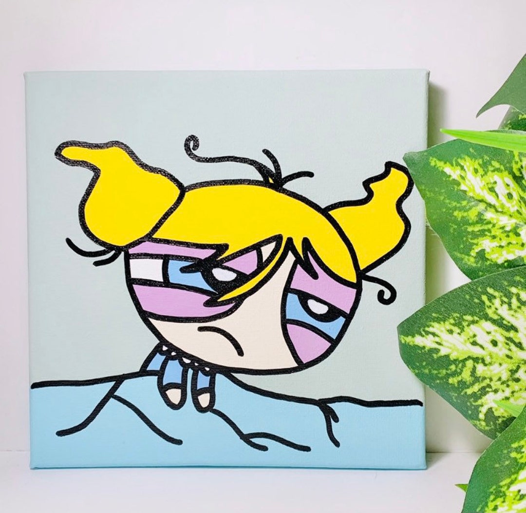 BUBBLES Meme Waking up in the Morning Acrylic Painting 5X7 Room ...