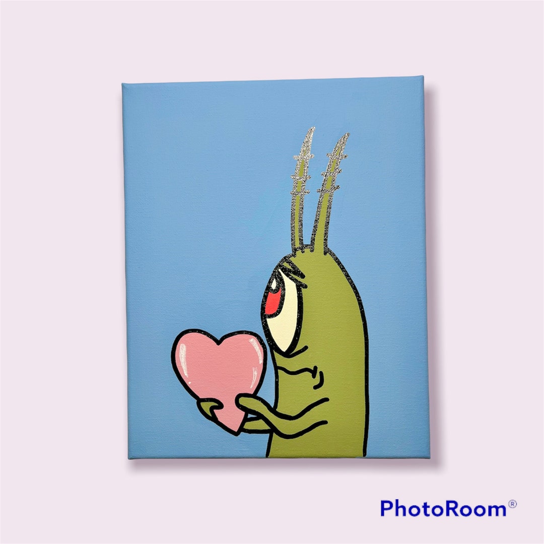 Sad Plankton Heart Meme Couples Painting for Him/her Anniversary ...