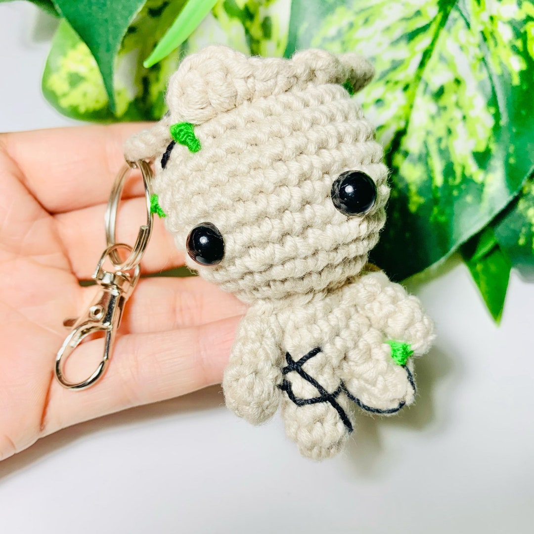 Crochet Baby Groot Mini Keychain Plushie/ GIFT Stuffed Toy 100% Cotton ...