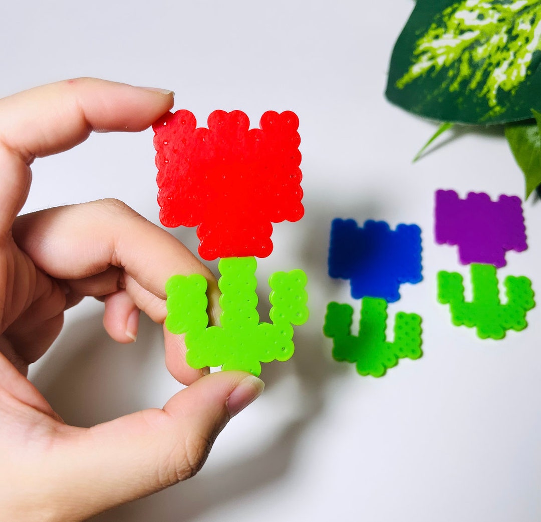 Perler Beads Pixel Tulip Flowers Pack of 3 - Perler Bead Art - Fridge ...