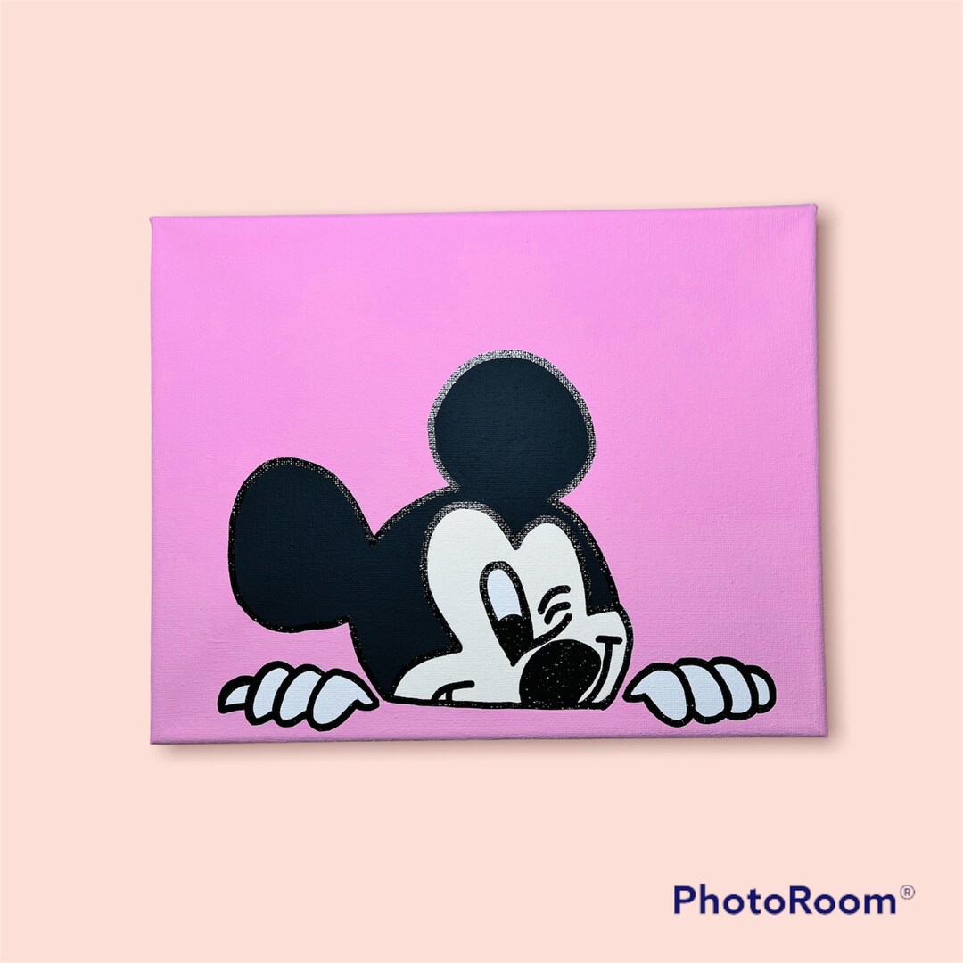 Mickey the Mouse Acrylic Painting 8x10 Canvas Handmade Canvas Nursery ...