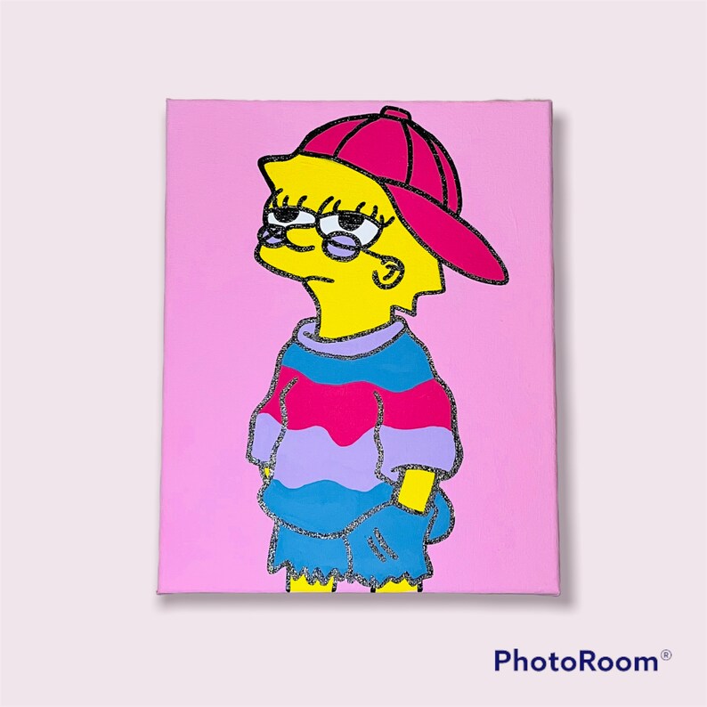 Lisa Simpson Drip Drippy Meme Acrylic Painting 8x10 Aesthetic - Etsy Canada