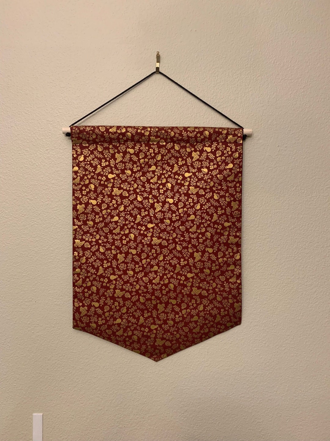 Red and Gold Pear and Pomegranate Pin Banner | Red Pin Banner | Pear ...