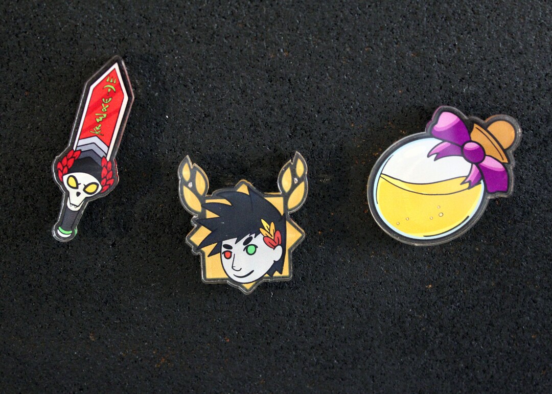 Hades Game Inspired Acrylic Pins Nectar Bottle Stygian - Etsy