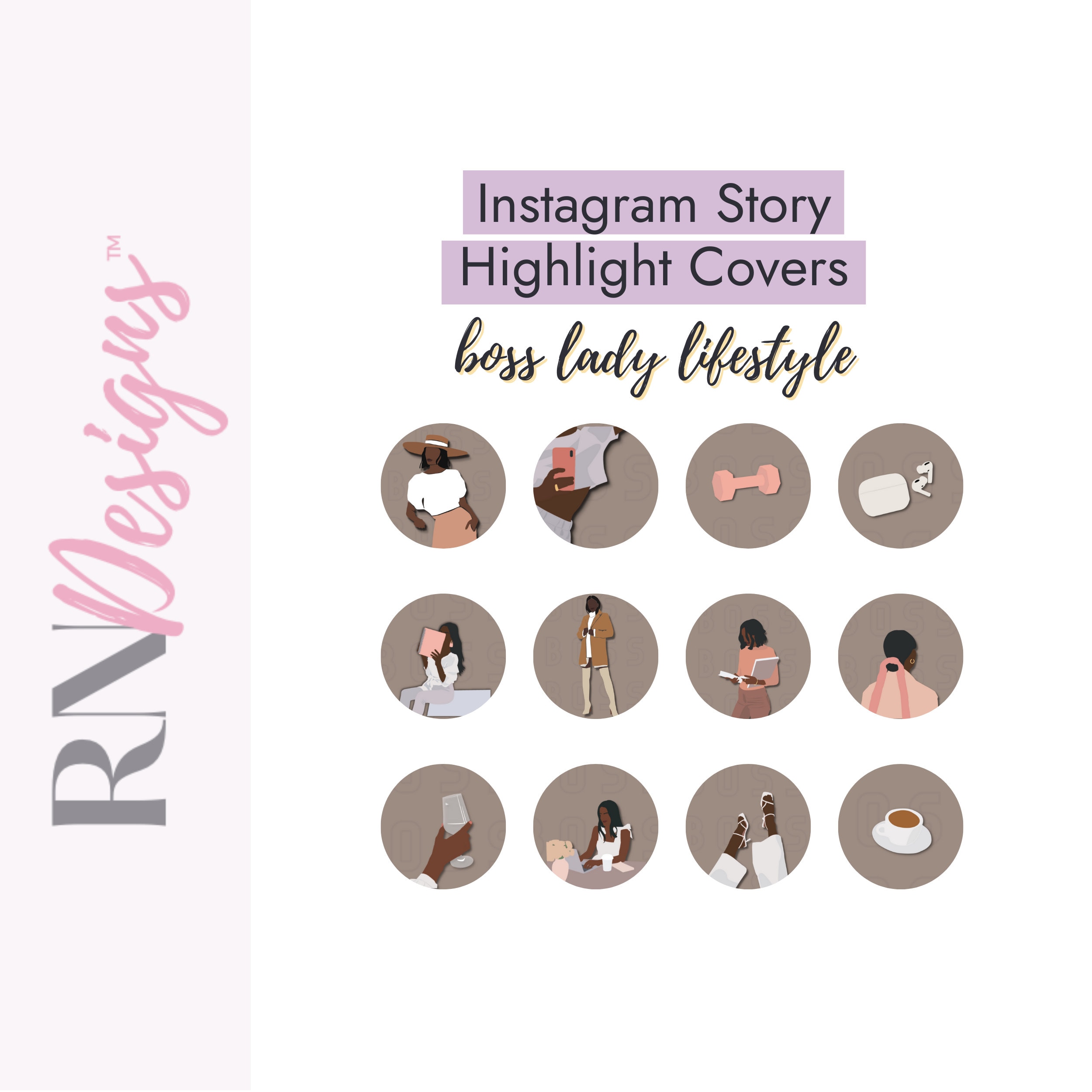 Black Girl Mood 4 Eva, Boss Lady, Instagram Story Template, Canva Icon ...