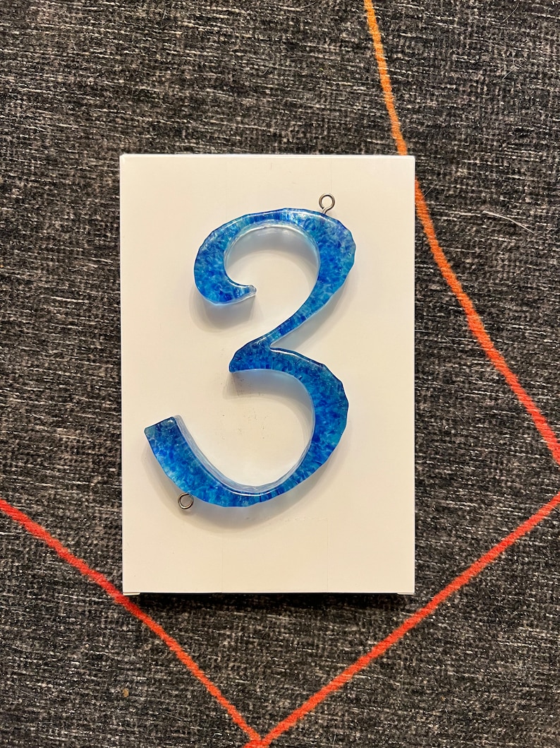 Glass Numbers- House Address, Mailbox, or Door Numbers; Resin and ...
