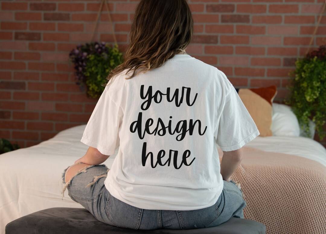 Comfort Colors C1717 Back Mockup White, Comfort Colors White Mockup ...