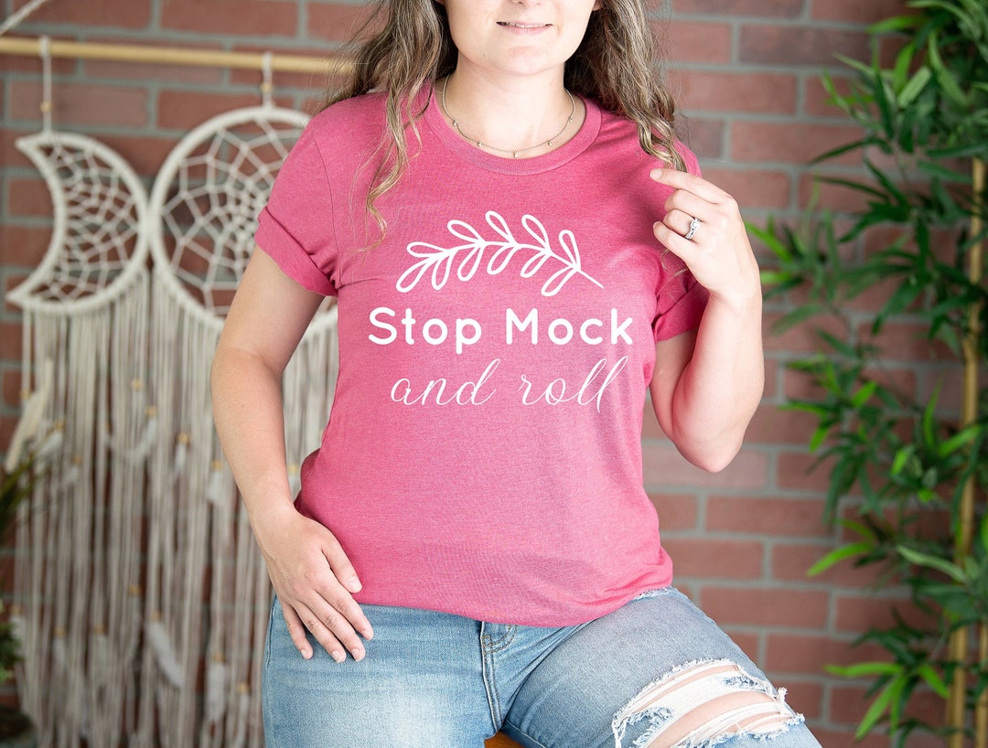 Heather Raspberry 3001 Bella Canvas Mockup, Model Mock Up, Pink Unisex ...