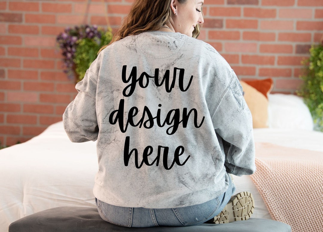 Comfort Colors 1545 Back Mockup Smoke, Comfort Colors Smoke Sweatshirt ...