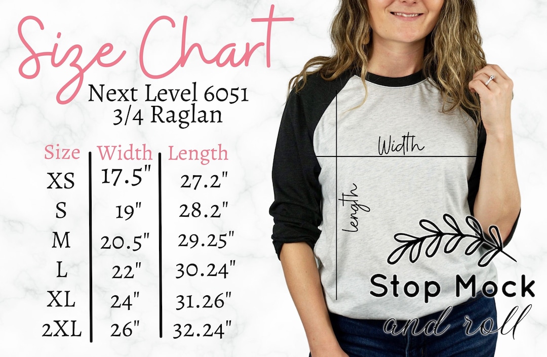 6051 Size Chart, Next Level 6051 Size Chart, 6051 Model Size Chart ...