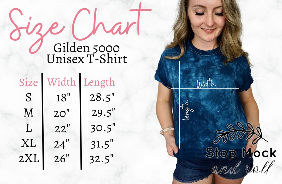 5000 Size Chart Gildan 5000 Tie Dye Size Chart Tie Dye 5000 - Etsy