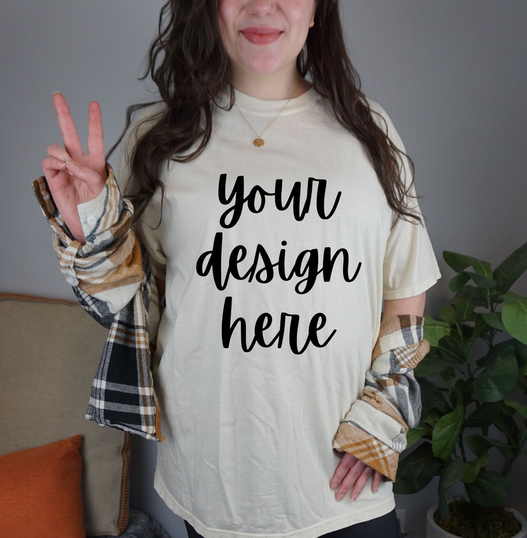 Comfort Colors C1717 Mockup Ivory, Comfort Colors Ivory Mockup ...