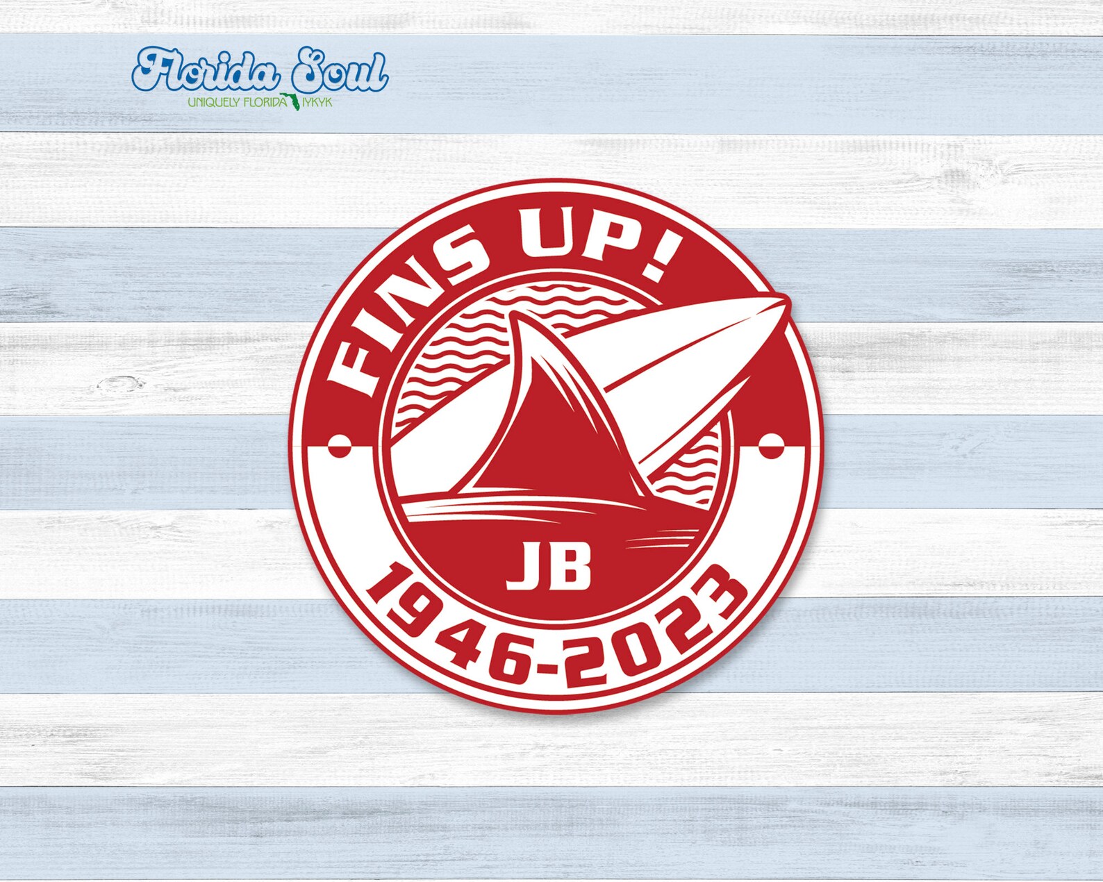 Red Fins up Sticker - 3.5