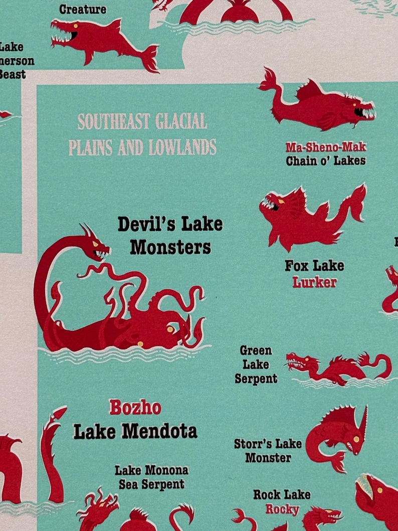 Lake Monsters of Wisconsin Poster - Etsy