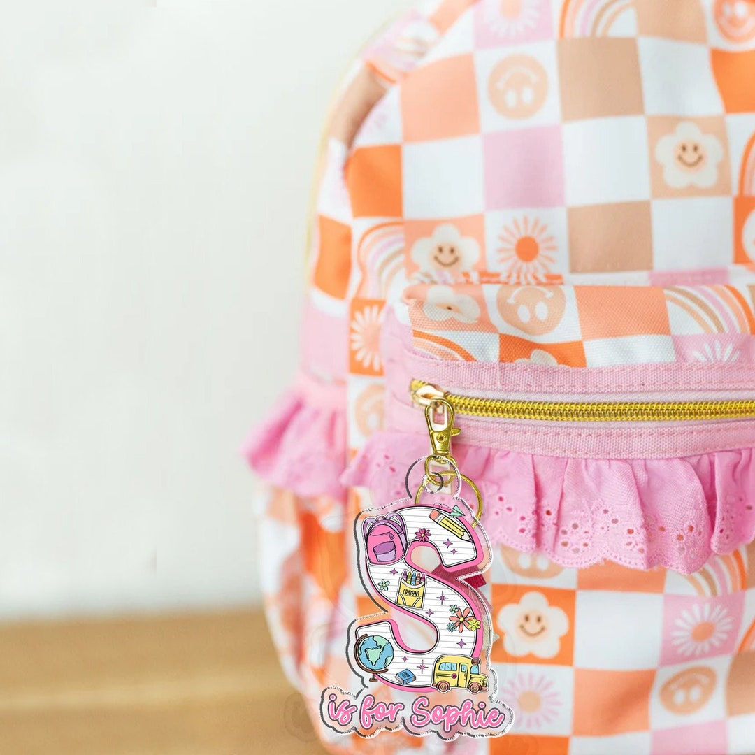 Back to School Kids Gift, Personalized Alphabet Kids Name Keychain ...