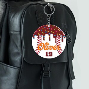 Personalized Baseball Keychain: Custom Drip Design, Sports Bag Tag - Etsy