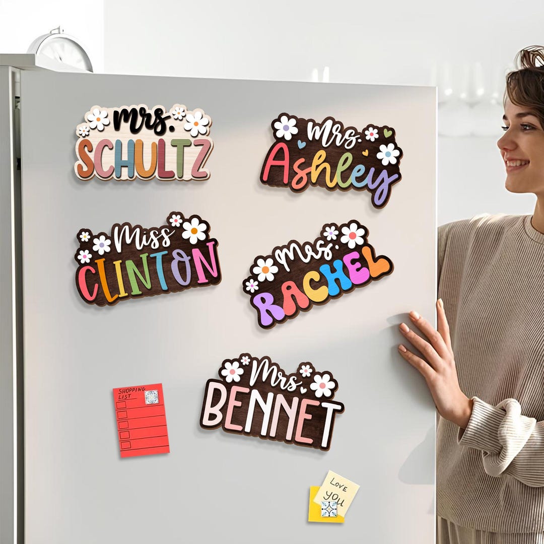 Personalized Back to School Teacher Gift, Teacher Name Fridge Magnet ...