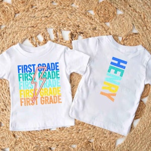 Back to School Tshirt, Personalized Grade Boys Shirt, Boys First Grade ...