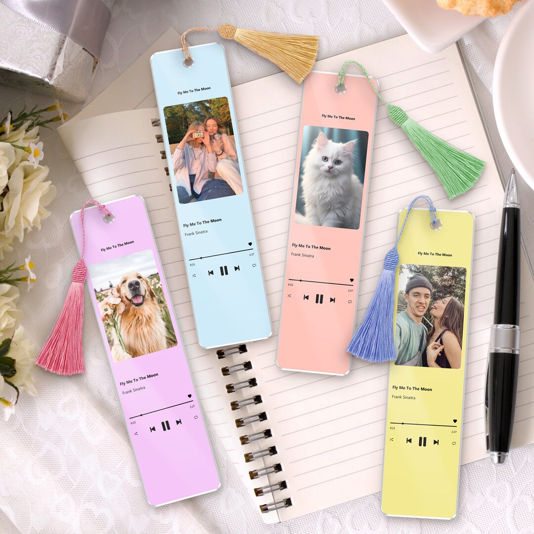 Personalized Photo Song Bookmark, Custom Photo Bookmark, Pet Memorial ...