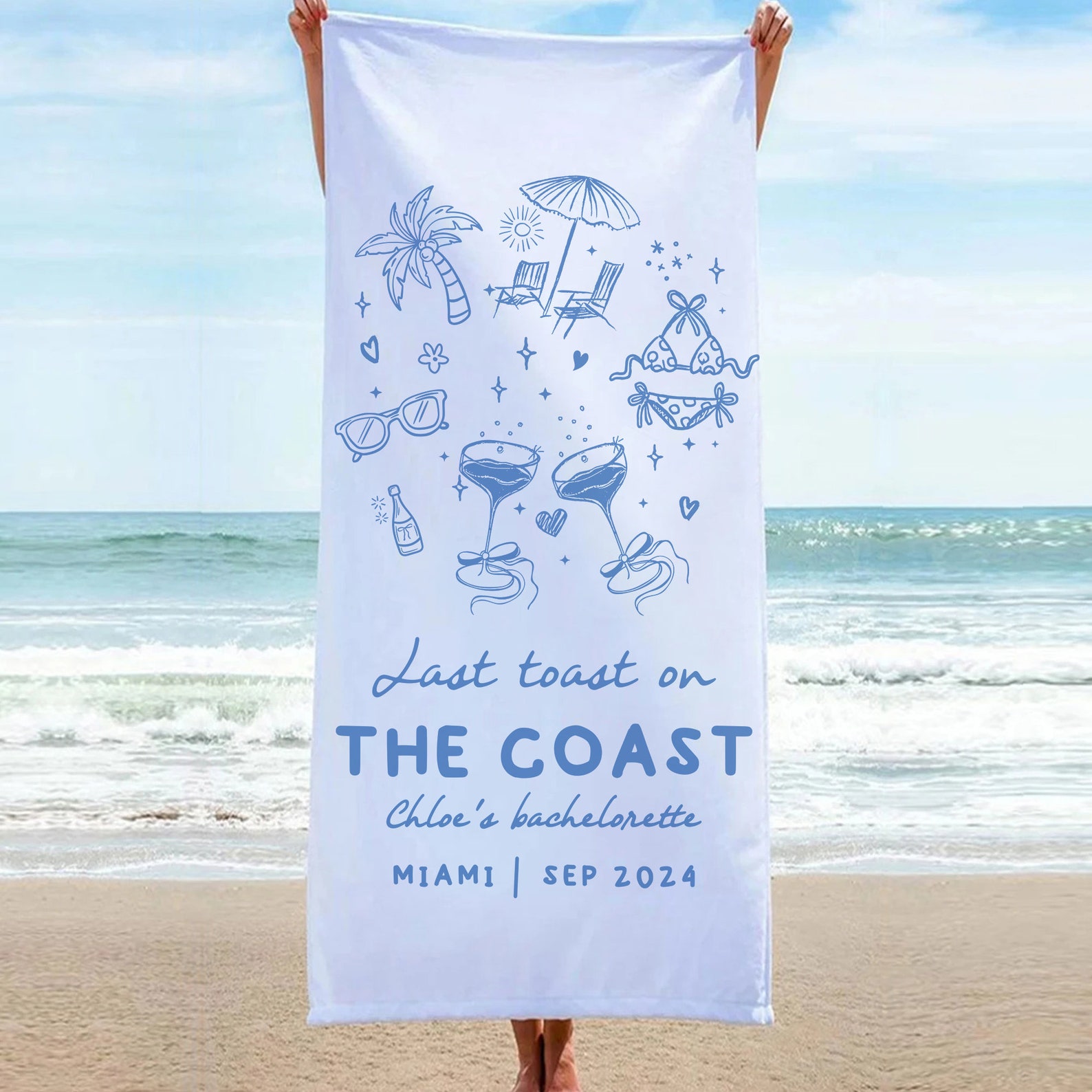 Bachelorette Beach Towel, Custom Beach Towel, Personalized Bach Club ...