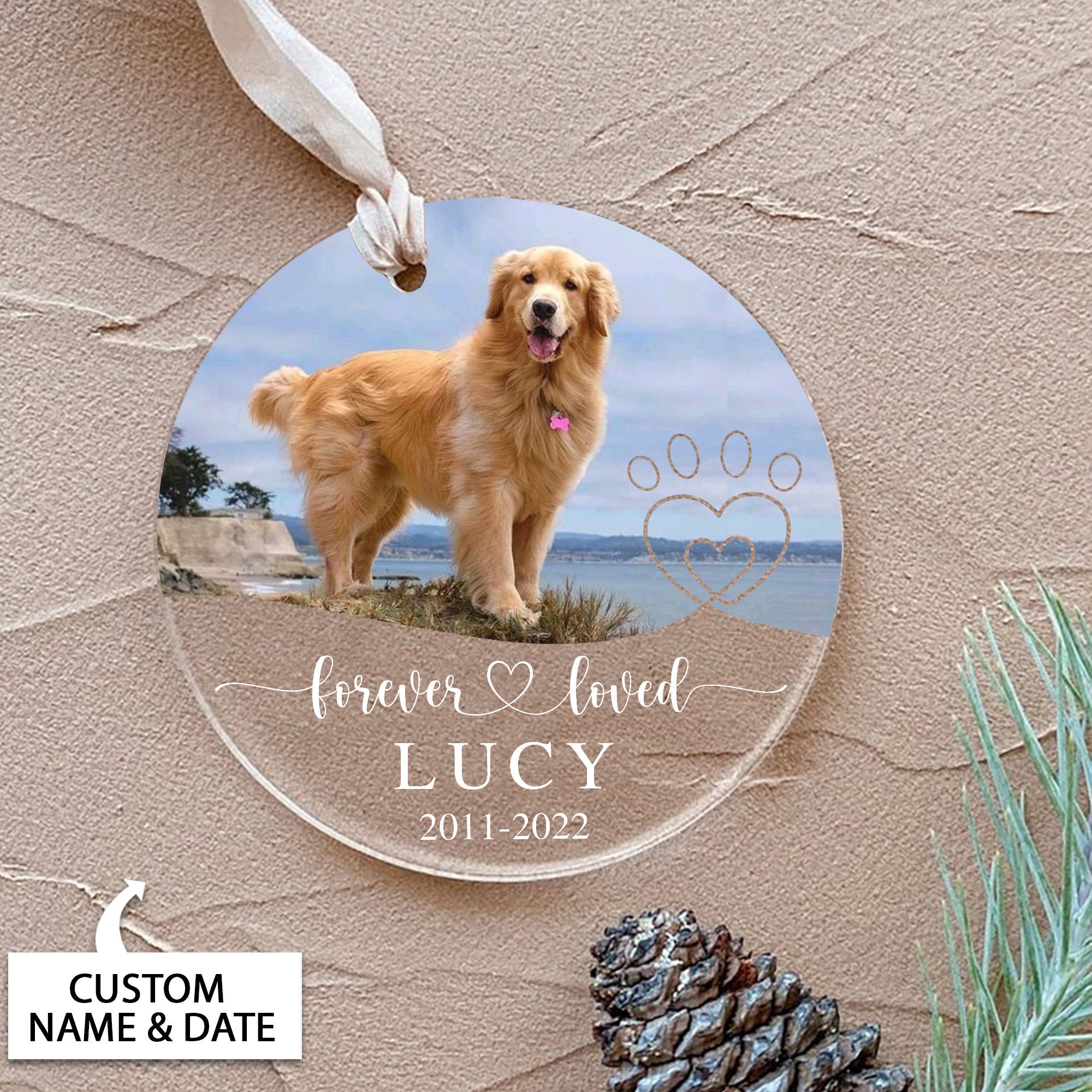 Pet Memorial Gift Custom Pet Memorial Ornament With Photo - Etsy