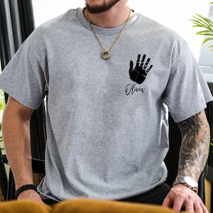 Fathers Day Gifts, Custom Baby Handprint Shirt for Dad, 1s Fathers Day ...