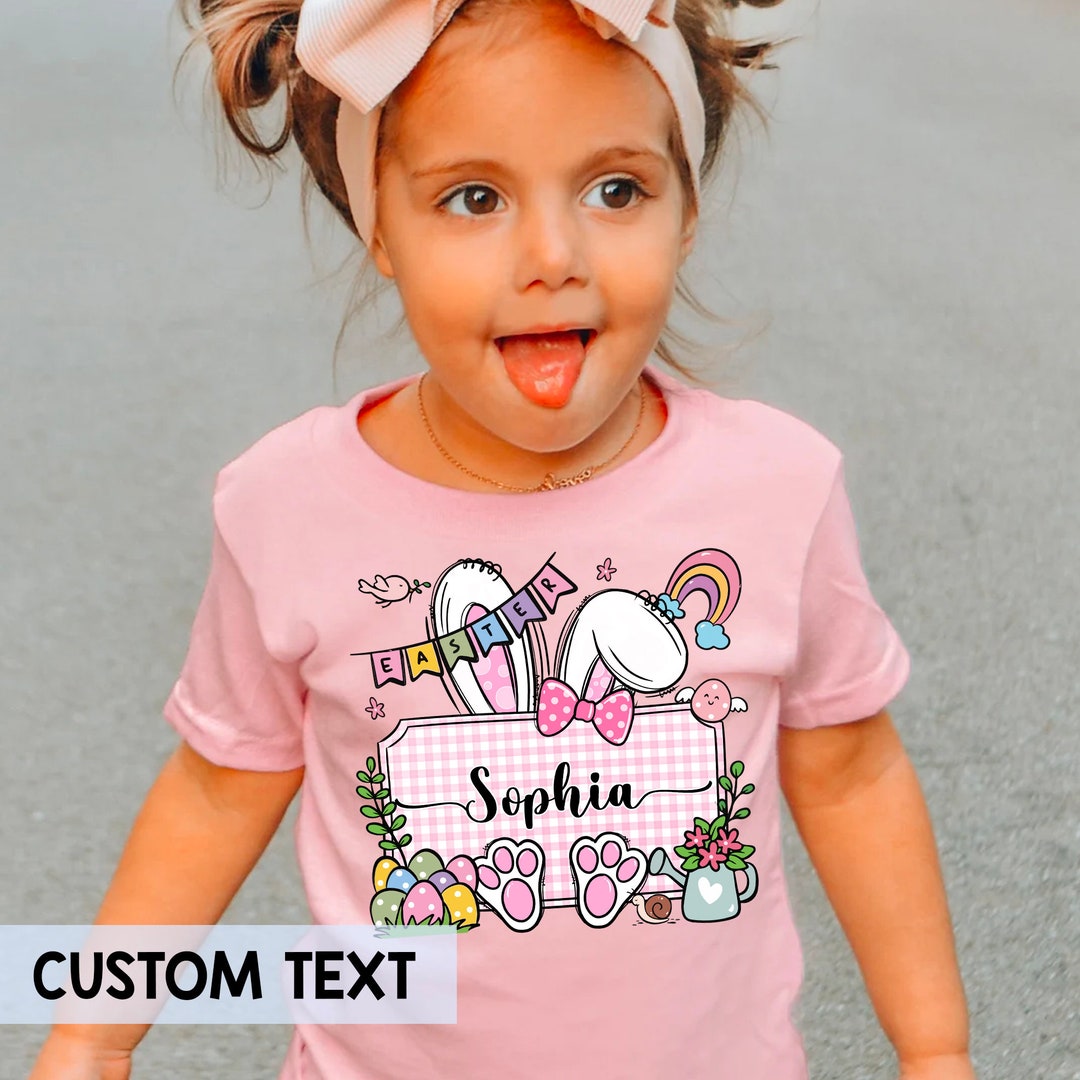 Kids Easter Shirt, Personalized Name Kids Shirt, Custom Easter Bunny ...