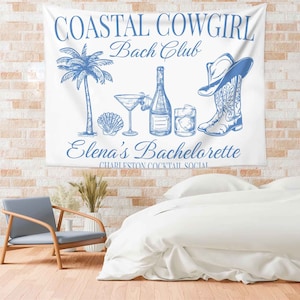 Personalized Bachelorette Party Decor, Beach Bachelorette Tapestry ...