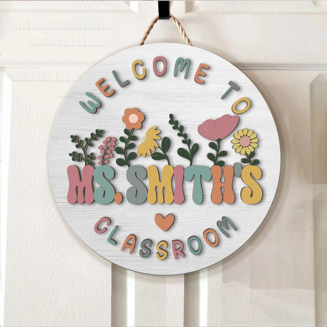 Back to School Gifts, Personalized 3D Teacher Door Hanger, Welcome ...