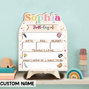 Custom Back to School Gift, First Day of School Reusable School Sign ...